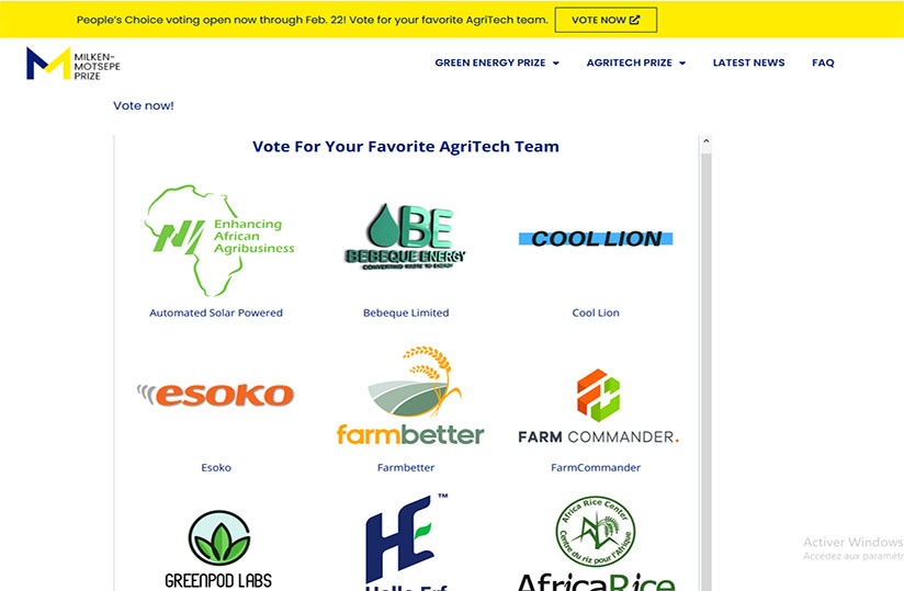 Voter pour la meilleure solution AgriTech